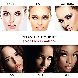 Youngfocus Cosmetics Cream Contour Best 8 Colors and Highlighting Makeup Kit - Contouring Foundation/Concealer Palette - Vegan & Cruelty Free - Step-by-Step Instructions Included