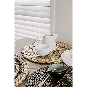 Large Boho Woven Wall Basket Decor - Set of Five - Handmade Wall Art made from Natural Water Hyacinth Seagrass - Ready to Hang