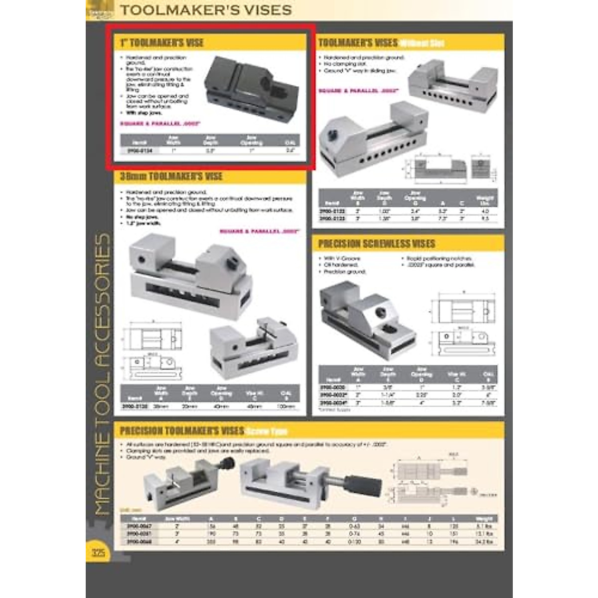 HHIP 3900-0124 1" Precision Parallel Screwless Vise with Step Jaws