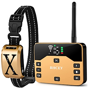 BHCEY Wireless Dog Fence, 2023 Electric Wireless Fence Training Collar with Remote 2-in-1, Pet Containment Fence System, Rechargeable Safe Dog Boundary, Adjustable collar for Small Medium Large Dogs