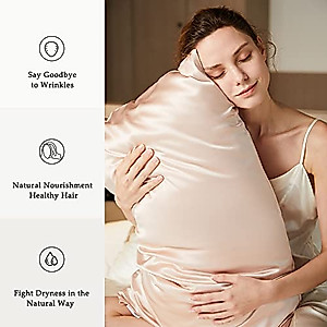 Silk Pillowcase, 100% Mulberry Silk 22 Momme Both Sides Silk Pillow Cases Queen Size for Hair and Skin with Gift Box, 1 Pc (Queen, Cloudy Grey)