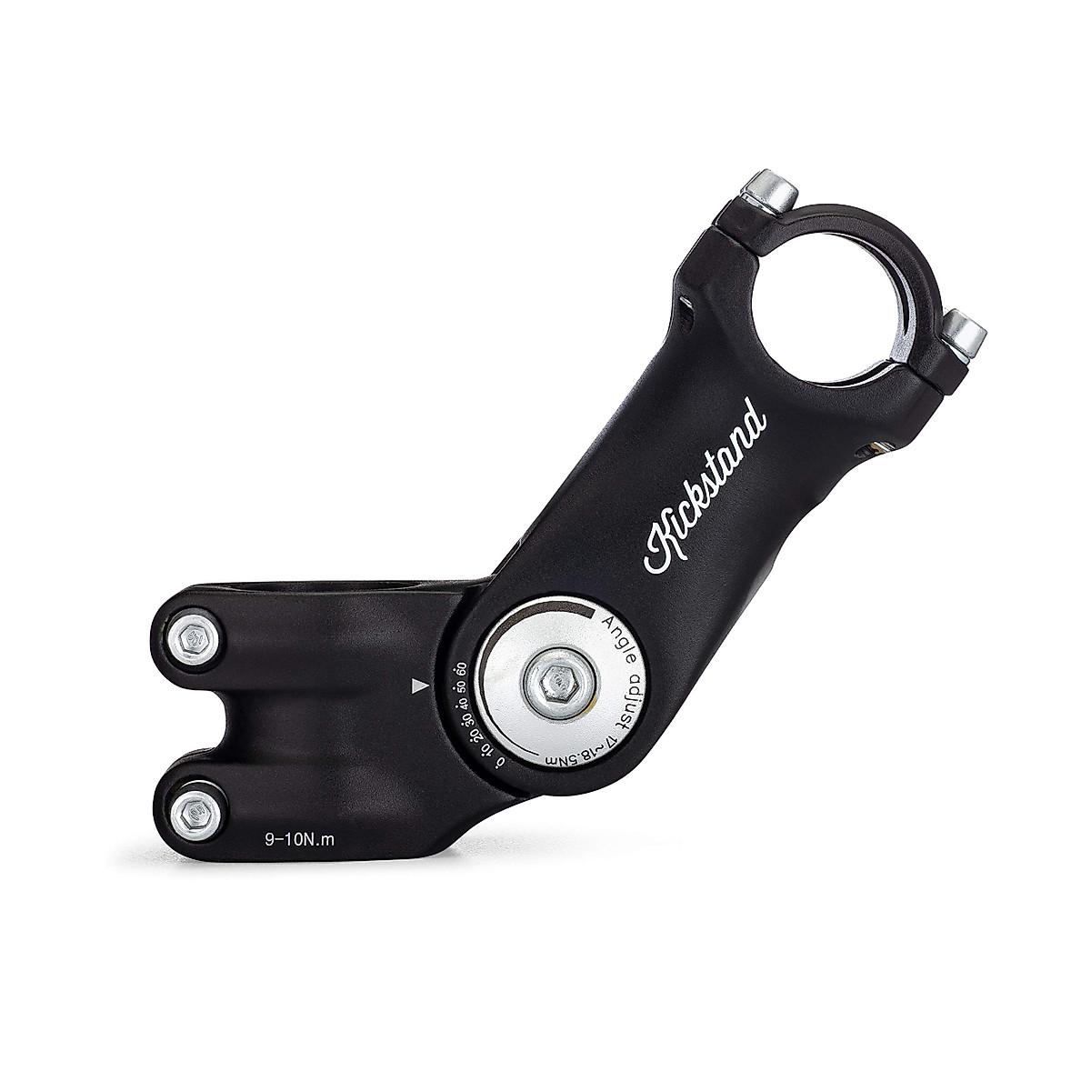 Kickstand Cycleworks Adjustable Bicycle Handlebar Stem - 0-60 Degree Adjustable Riser Stem for Mountain, Road, and Hybrid Bikes - 25.4 Clamp Diameter