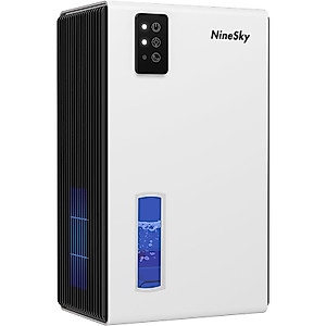 NineSky Dehumidifier for Home, 95 OZ Water Tank, 7000 Cubic Feet(720 sq.ft) Dehumidifiers for Bathroom, Bedroom with Auto Shut Off, Two Working Modes and 7 Colors LED Light