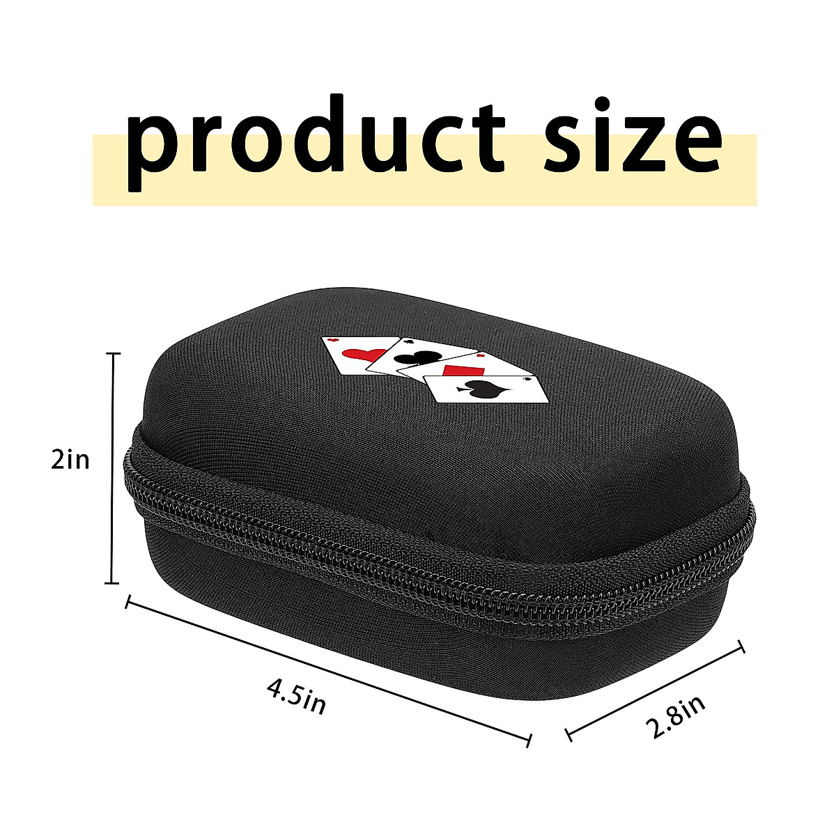Hard Portability Playing Card Travel Case Compatible with Set Enterprises FiveCrowns card game,Protective Case Organizer.(Notincluding Cards)(black)