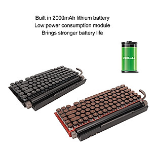 Typewriter Keyboard Mechanical, Typewriter Retro Mechanical Gaming Keyboard with RGB Backlight 83 Keys Metal Round Keycap, Retro Typewriter Keyboard for PC (Black)