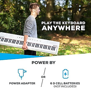 Alesis Recital – 88 Key Digital Piano Keyboard with Semi Weighted Keys, 2x20W Speakers, 5 Voices, Split, Layer and Lesson Mode, FX and Piano Lessons