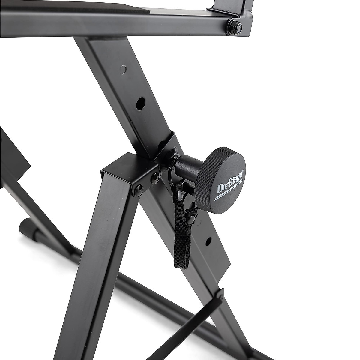 On-Stage RS7000 Tilt-Back Amp Stand (Setup for Guitar Combo Amplifiers and Speakers, 150 lb Capacity, Adjustable Height, Nonslip Rubber Arms and Feet, Portable, Folding, Steel, Black)