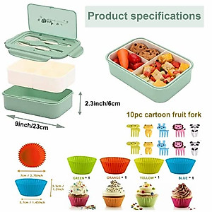 MUJUZE Bento Lunch Box for Adults, Bento Box Adult Lunch Box, Leak-Proof Bento Box, Microwable Bento Boxes, Containers for Lunch Food-Safe Materials and BPA-Free