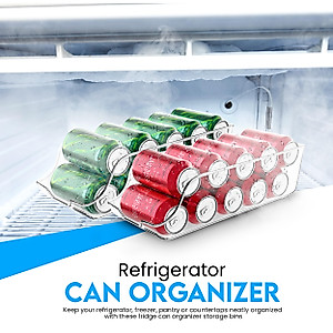 Utopia Kitchen Can Organizer For Pantry (Pack of 4) - Soda Can Organizer For Refrigerator - Can Storage Organizer Pantry, Fridge & Freezer Organization - Holds Food & Soup Can (Clear)