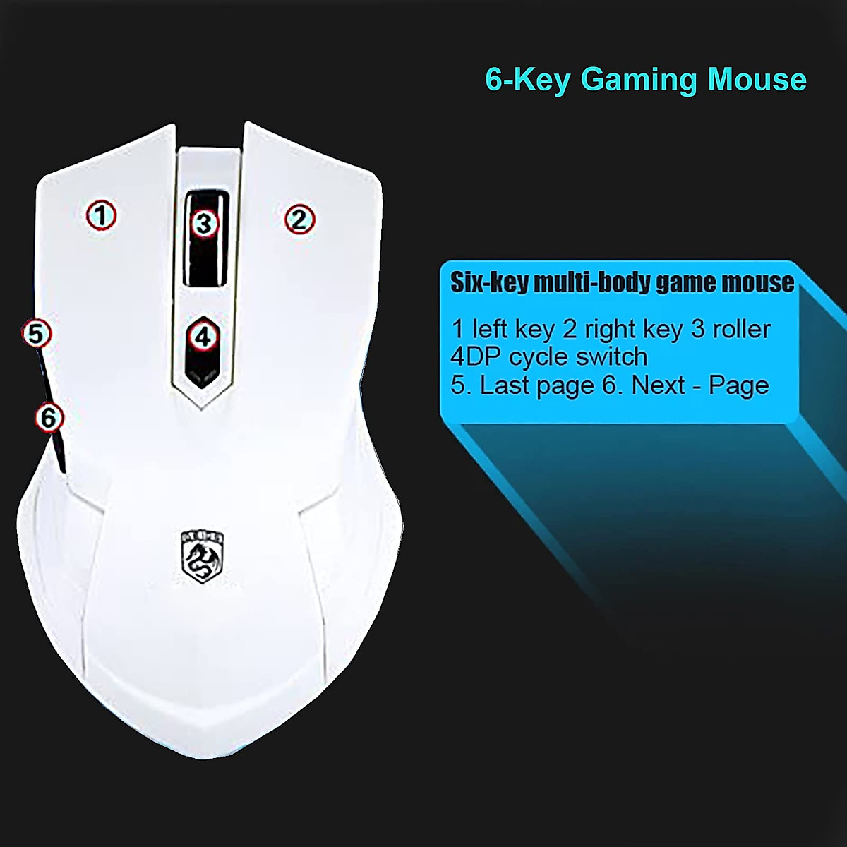 Wireless Keyboard and Mouse Combo, 2.4GHz Cordless USB Computer Keyboard Ergonomic Multimedia and Wireless Optical Mice Set for Home Office Study Gaming Use (White)