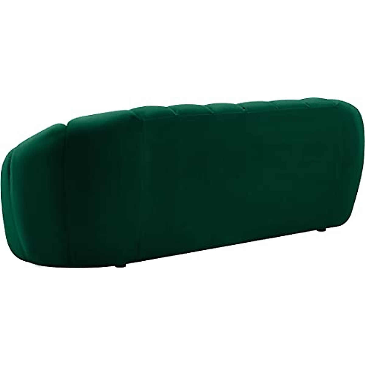 Meridian Furniture Elijah Collection Velvet Upholstered Sofa with Deep Channel Tufting, Green