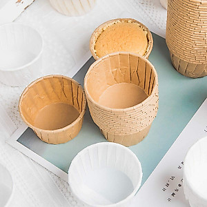 MNTT Baking Cups,Kitchen Greaseproof Paper Cup for Cake Decorating Tool Cupcake Tray Cupcake Liner Wrapper Muffin Cases(Coffee)