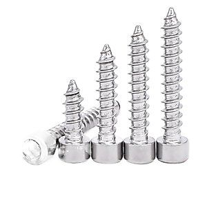 RAWARS Hexagon Socket Screws 10pcs 304 Stainless Steel Hexagon Socket self-Tapping Screws Cup Head Pointed Tail Screws Cylindrical Head Screws (Size : M5*12)