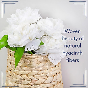 AuldHome Water Hyacinth Pocket Basket, Natural, 17 x 9 x 5 Inches