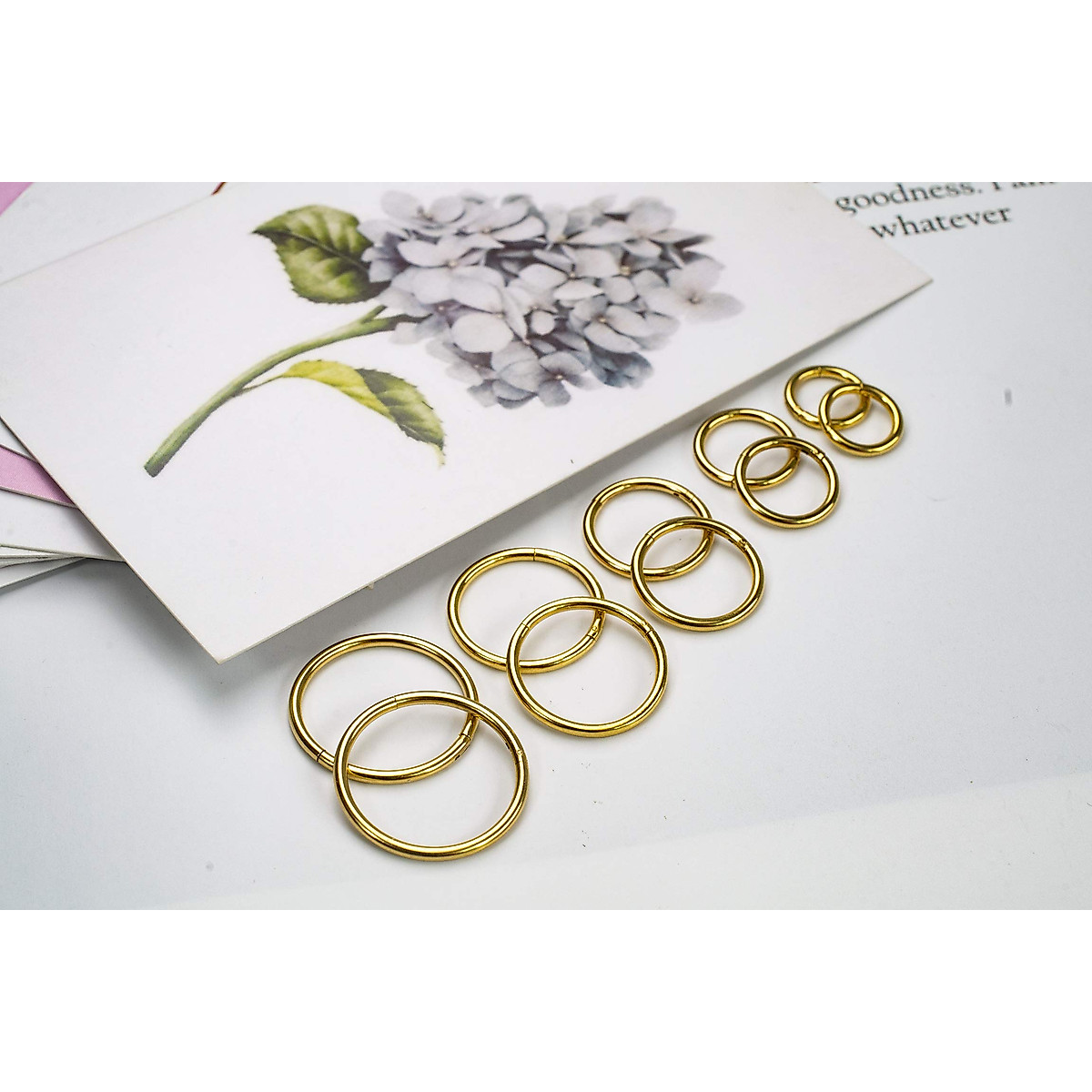 16G Surgical Steel Hinged Clicker Segment Nose Rings Hoop Helix Cartilage Daith Tragus Sleeper Earrings Body Piercing for women (16G - Gold - (6mm-14mm) - 10Pcs)