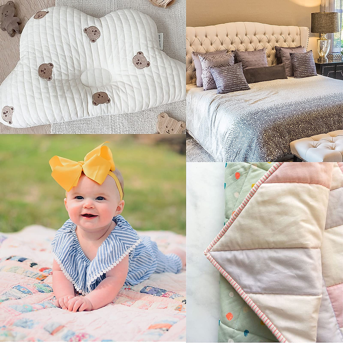 PLANTIONAL Natural Cotton Batting for Quilts: 47-Inch x 59-Inch Light Weight Purely Natural All Season Quilt Batting for Quilts, Craft and Wearable Arts