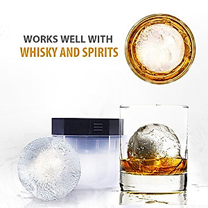 PREMIUM Ice Ball Molds (6-Pack), BPA Free 2.5 Inch Ice Spheres. Slow Melting Round Ice Cube Maker for Whiskey and Bourbon