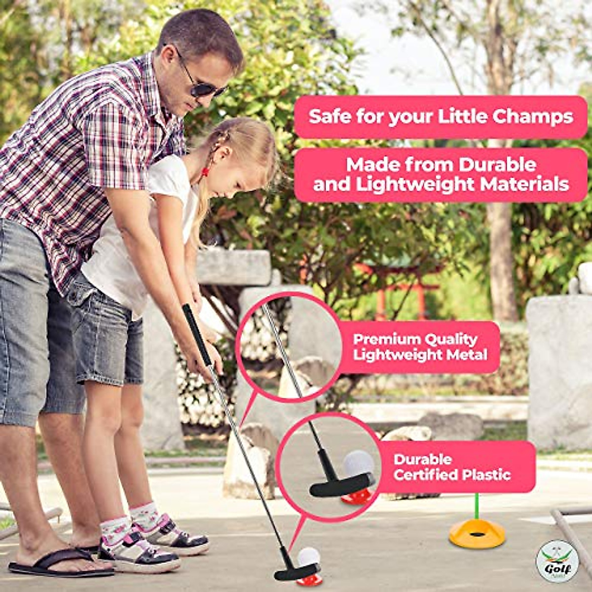 (Lab Tested) - Premium Kids Golf Clubs 3-5 - Kids Golf Set - Toy Golf Set - Toddler Golf Set - Golf Toys for Kids - Mini Golf Set - Baby Toddler Golf Clubs - Plastic Play Golf Clubs - Age 2 3 4 5 6