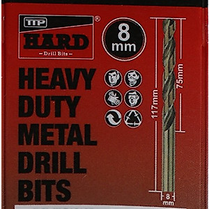 TTP HARD drills Bit 8mm 1 X Metric Drill Bit Cobalt for Drilling Harder Metals Stainless Chrome Aluminum Cast Iron