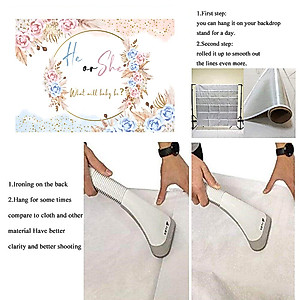 Baby Backdrop for Photography He or She Paty Background 7x5FT Gender Reveal Party Backdrop Baby Shower Decoration Photo Booth Supplies Studio Props Vinyl (84x60 inch)