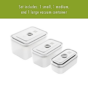 ZWILLING Fresh & Save Vacuum Sealer Machine Family Set, 3-pc Container Set, 20-pc Bag Set Assorted Reusable Vacuum Sealer Bags/ Sous Vide Bags, Meal Prep