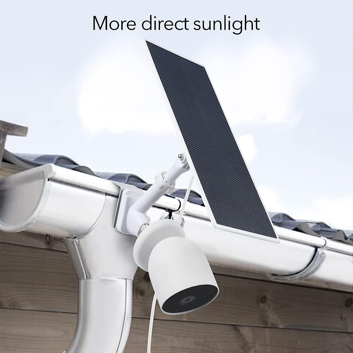 Wasserstein Gutter Mount for Google Nest Cam (Battery) & Solar Panel (Camera & Solar Panel NOT Included)