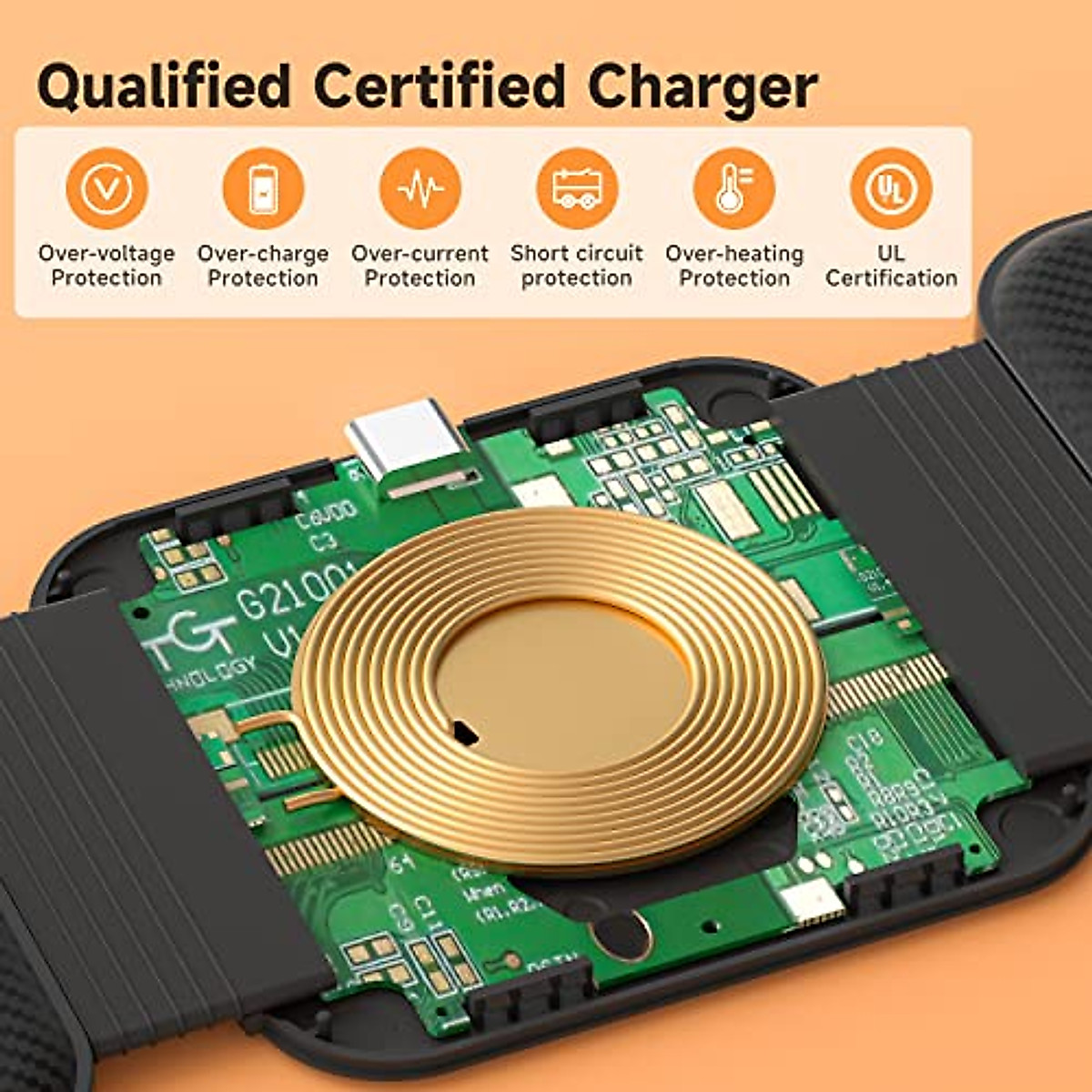 Wireless Charger For Samsung Multi Devices, Foldable 3 in 1 Fast Travel Charging Pad/Station/Dock Compatible for Samsung Galaxy Z Fold4/Flip4/S23Ultra/S22/S21/S20/Note 20 Galaxy Watch5/4/3 Galaxy Buds