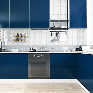 WESTICK Navy Peel and Stick Wallpaper Blue Contact Paper Self Adhesive Removable Cabinet Contact Paper Dark Blue Wallpaper for Kids Bedroom Walls Matte Blue Wall Paper Solid Color 17.71" x 196"