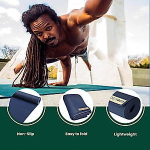 JadeYoga Voyager Yoga Mat - Lightweight & Portable Rubber Yoga Mat - Non-Slip Exercise Mat for Women & Men - Great for Yoga, Home Workout, Gym Fitness, Pilates, Stretching, & More (68" Midnight Blue)