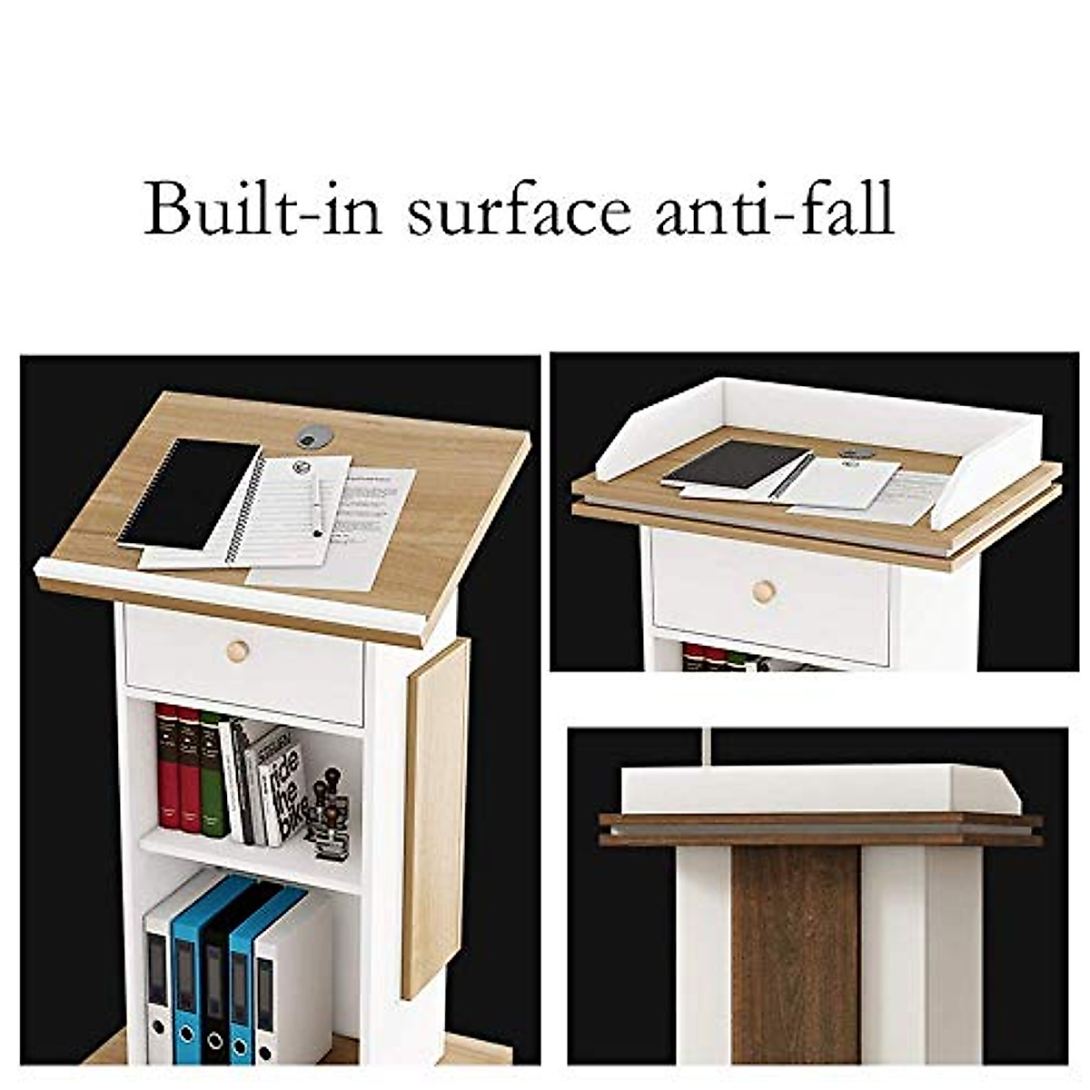 MObyat Lectern Podium Stand,Lectern Meeting Room Floor Lecture Table Teacher Podium Table for Company Campus