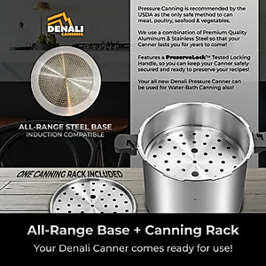 Denali Canning 23 Quart Pressure Canner & Cooker | Induction Compatible | Pressure Gauge & Pressure Regulator | Aluminum & Stainless Steel | Denali is a USA Company