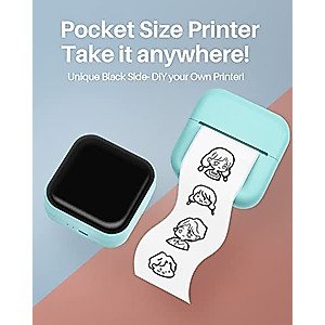 Phomemo Mini Sticker Printer- M02X Inkless Pocket Printer Blutooth Thermal Portable Sticker Maker Machine for Study, DIY Scrapbook, Photos, Green