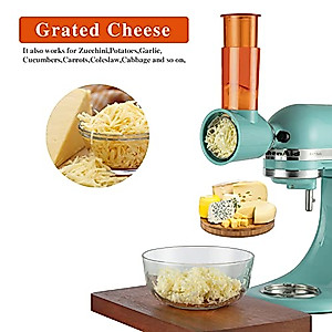 HOMER Slicer Shredder Attachment - Fits All Models of KitchenAid Stand Mixer - Premium Stainless Steel - Time-Saving Accessories for Cheese Grater(Light Green)