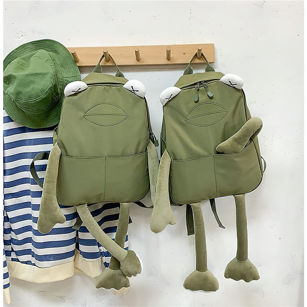 LaurelTree Kawaii Aesthetic Cute Funny Cartoon Frog Backpack Laptop Travel Bag School Students Teens Girls
