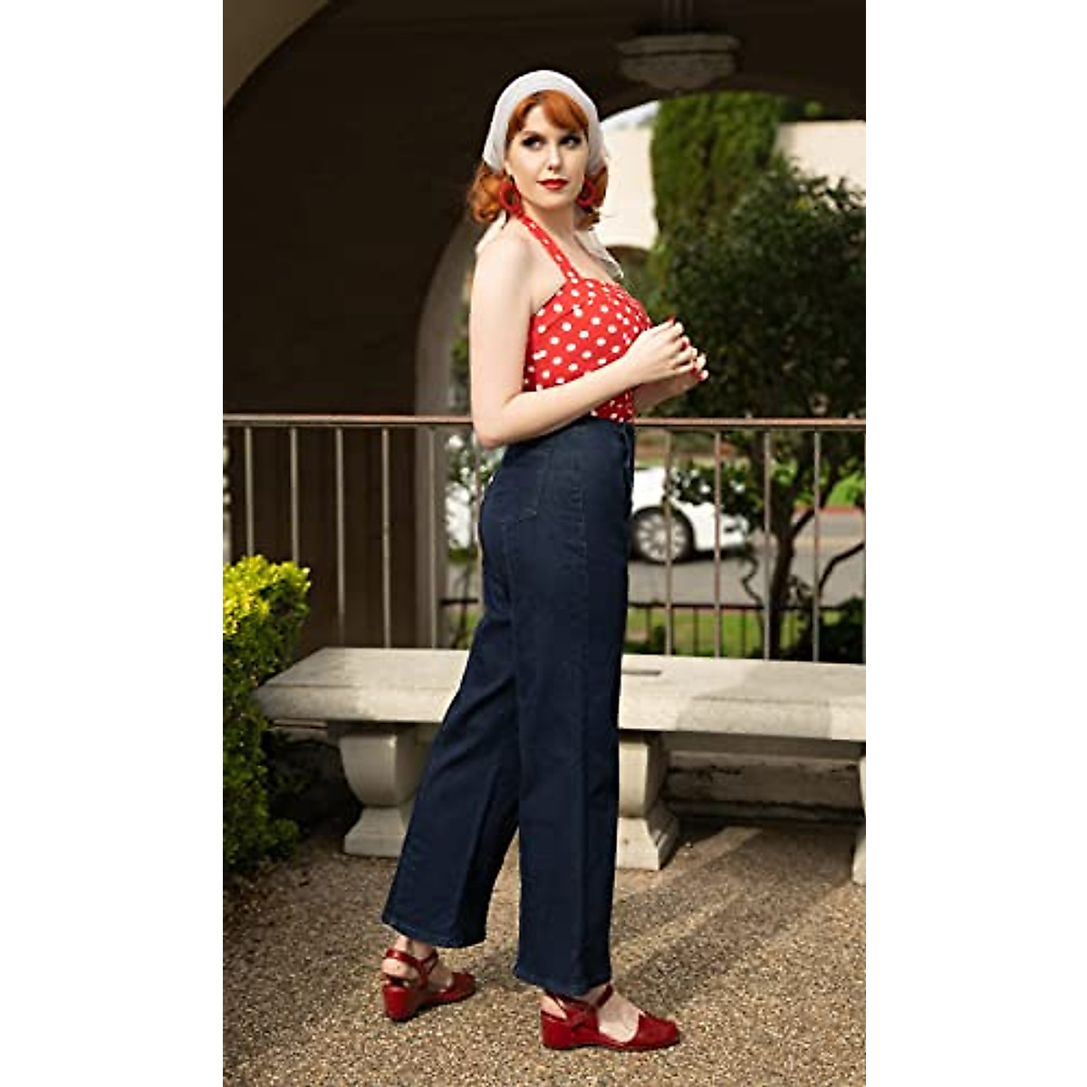 Womens Vintage Jeans Stretch High Rise Wide Legged Casual Office Denim Pants with Pockets Size 16 Size 18