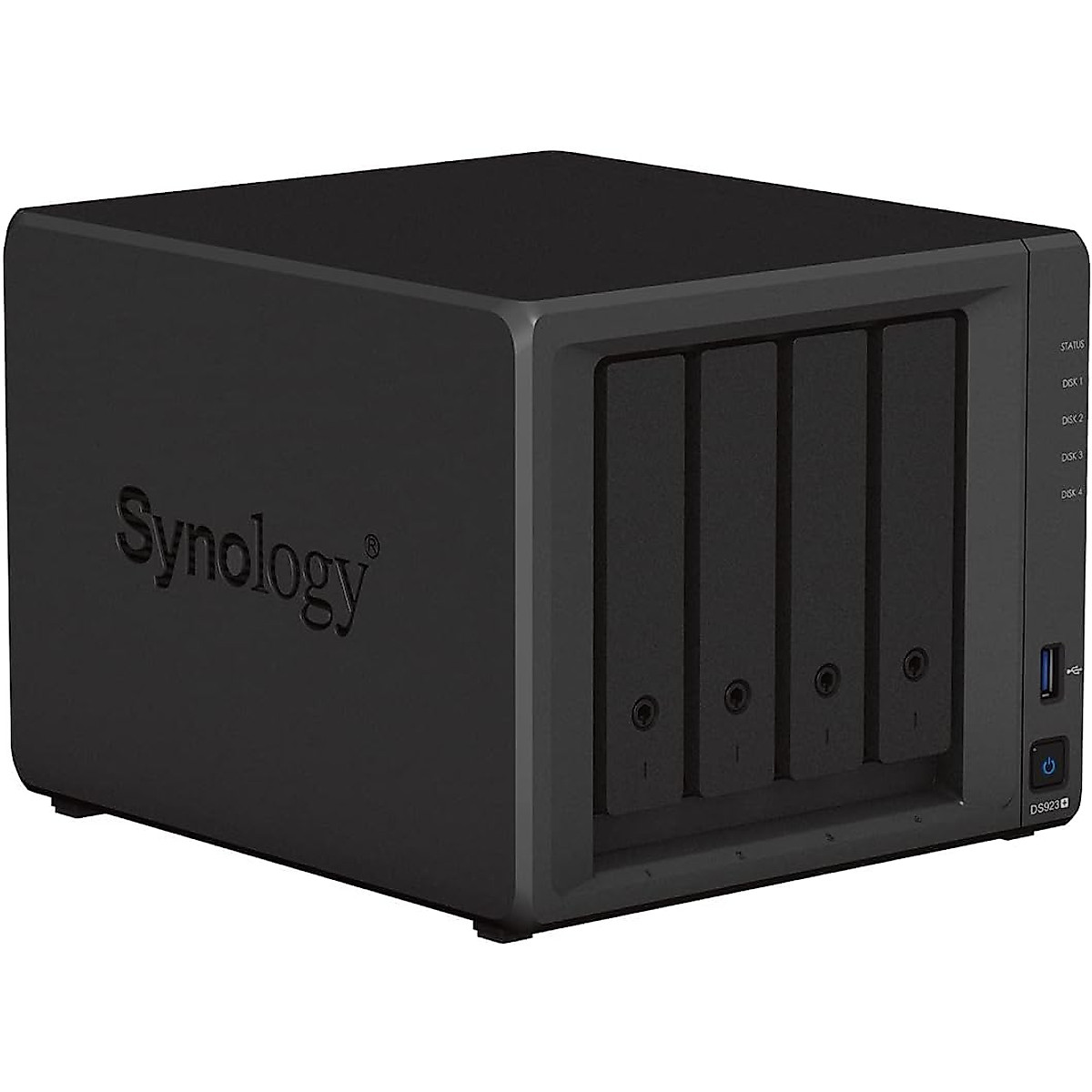Synology DS923+ 4-Bay Diskstation NAS (AMD Ryzen™ 4 Threads R1600 Dual-Core 4GB Ram 2xRJ-45 1GbE LAN-Port)