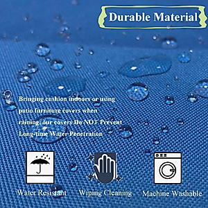 FLYMEI Outdoor Cushion Cover Replacement, Patio Cushion Slip Covers 22 X 22 X 4 inch, Patio Chair Cushion Covers Only, Water Resistant Patio Cushion Cover Navy Blue