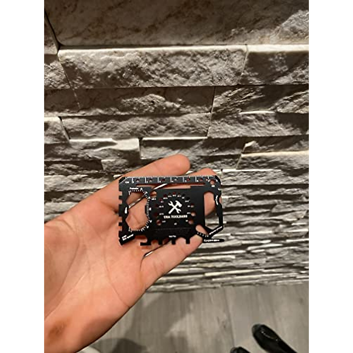 USA Toolbars Wallet Multitool Card – 46 in 1 Innovative Gift Stainless Steel Business Credit Card – Black – Multi-Tool (Screwdrivers, Can Opener, Butterfly Wrench, Phone Stand & More)