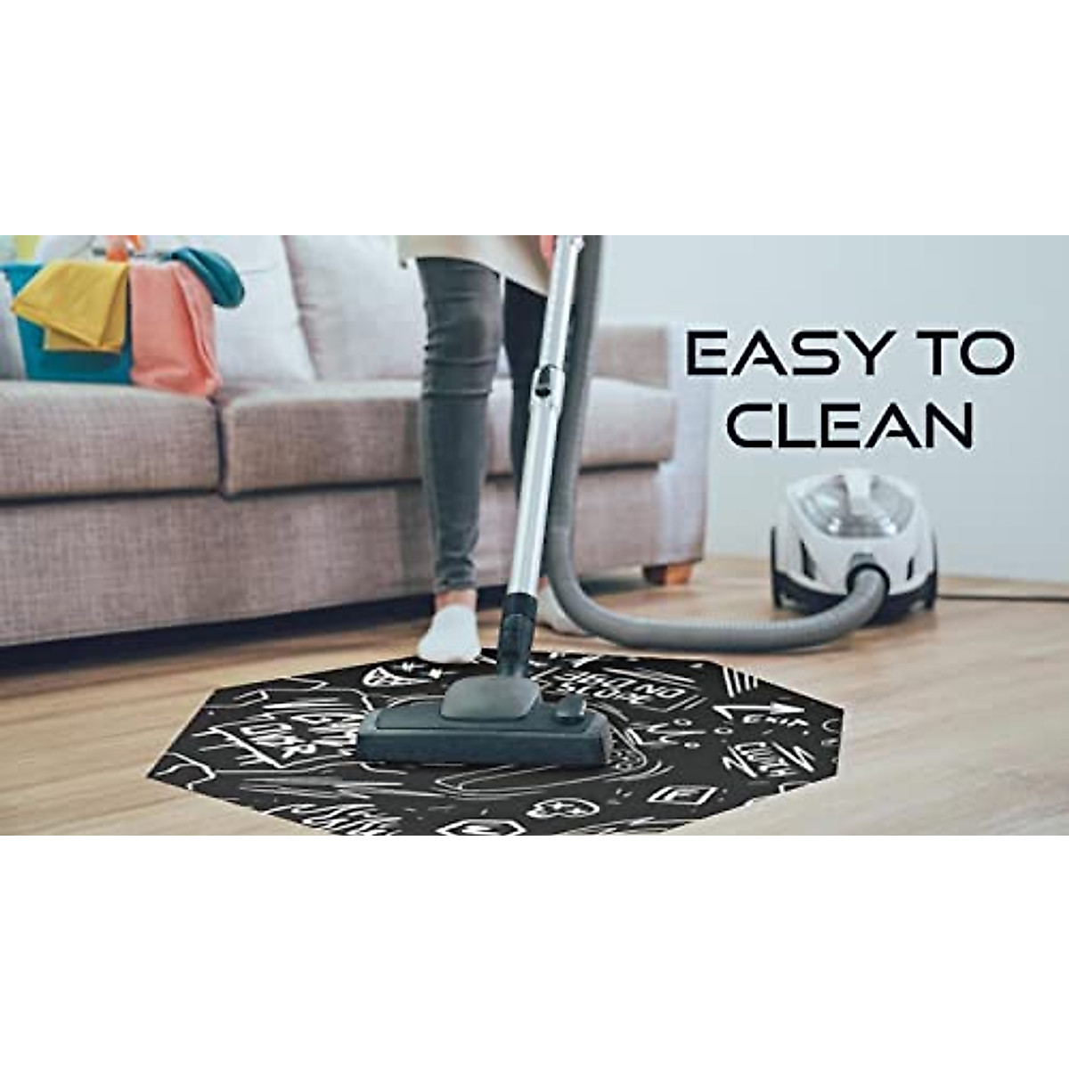 Blek Designs - (47” x 47”) Anti-Slip Gaming Chair Mat, Office Chair Mat for Hardwood Floor & Tile, Scratch Resistant Desk Chair Mat, Rug for Rolling Chair, Computer Chair Mat for Home Office, Pack-1