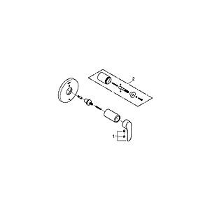 Eurosmart New Single-Handle 3-Port Diverter Valve Trim Kit with Lever Handle