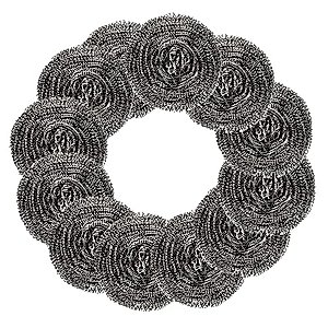 12 Pcs Stainless Steel Wool Scrubber, Steel Wool Soap Pads, Steel Wool Scrubber forKitchens, Bathroom Cleaning Dishes Pans Pots Ovens Grills
