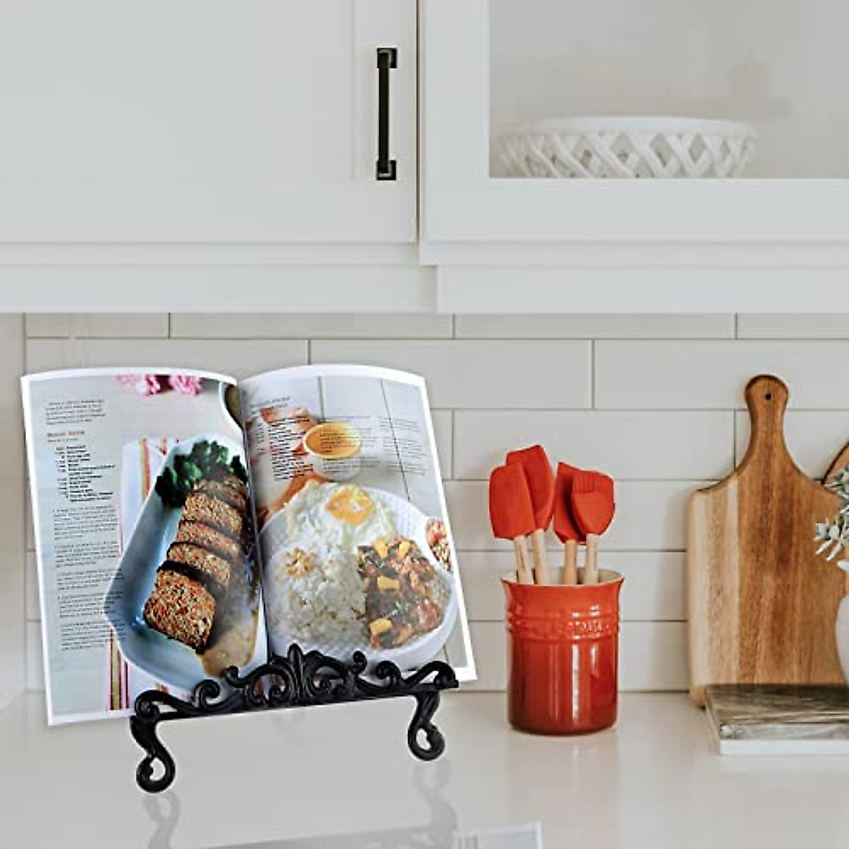 MOLIGOU Cast Iron Cookbook Stand, Recipe Book Holder, Display Stand Holder for Photo Album, Tablet