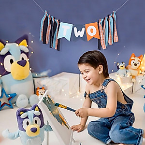 Two High Chair Banner Garland - Boys 2nd Birthday Party Decorations,2nd Birthday Highchair Banner,Baby Cartoon Game Party Decor,Puppy Two Birthday Ribbon Baby Showes