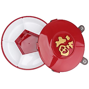 DOITOOL 1pc New Year Snack Tray Multi- Grid Food Serving Tray Plastic Candy Box Snack Box