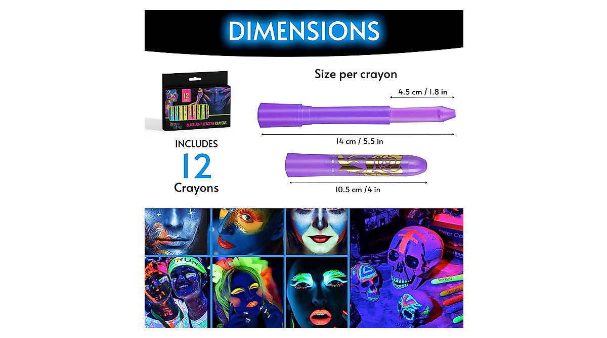 Glow King Blacklight Reactive Crayons - Ultimate Party Fun
