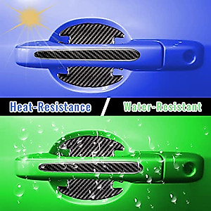 Worcas TPU Carbon Fiber Like Car Door Handle Cup Protective Sticker Auto Door Paint Guard Car Door Cup Scratch Protection Films Universal Door Handle Cups Protective Pad (m+h)/8pcs