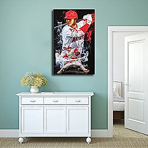 ChicReed Shohei Ohtani Poster Baseball Portrait Art Canvas Bedroom Wall Decor Print Picture Office Dorm Room Decor Gifts Unframe:16x24inch(40x60cm)