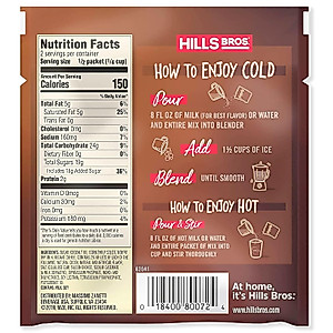 Hills Bros. Frappés, Salty Caramel Drink Mix, 12 Count (2.3 oz Packets) – Gluten Free, Kosher Certified, Easy to Make, Sweet, Creamy & Salty Tasting
