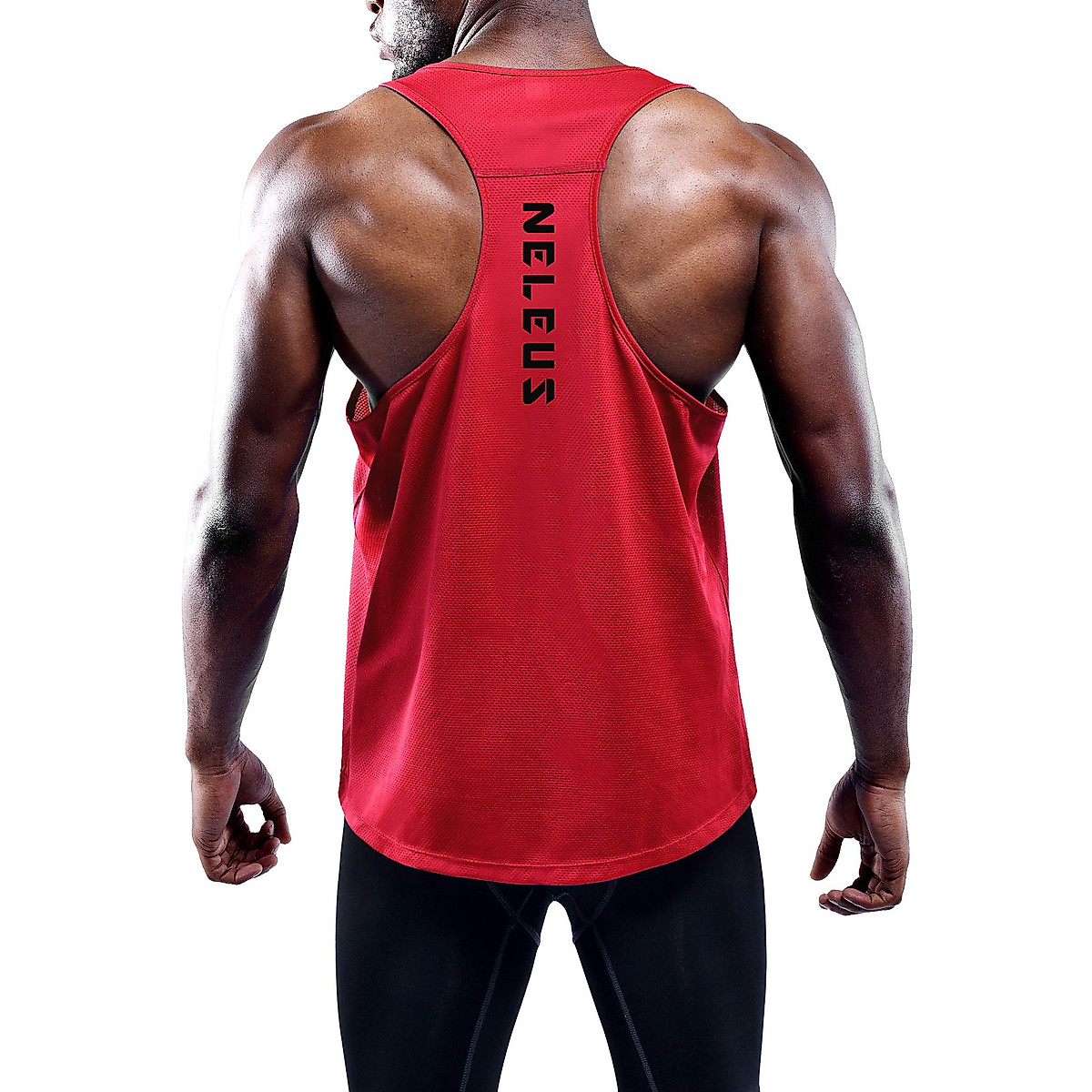 NELEUS Men's Workout Running Tank Top Sleeveless Gym Athletic Shirts Pack of 3,5080,Blue/Red/Yellow,S