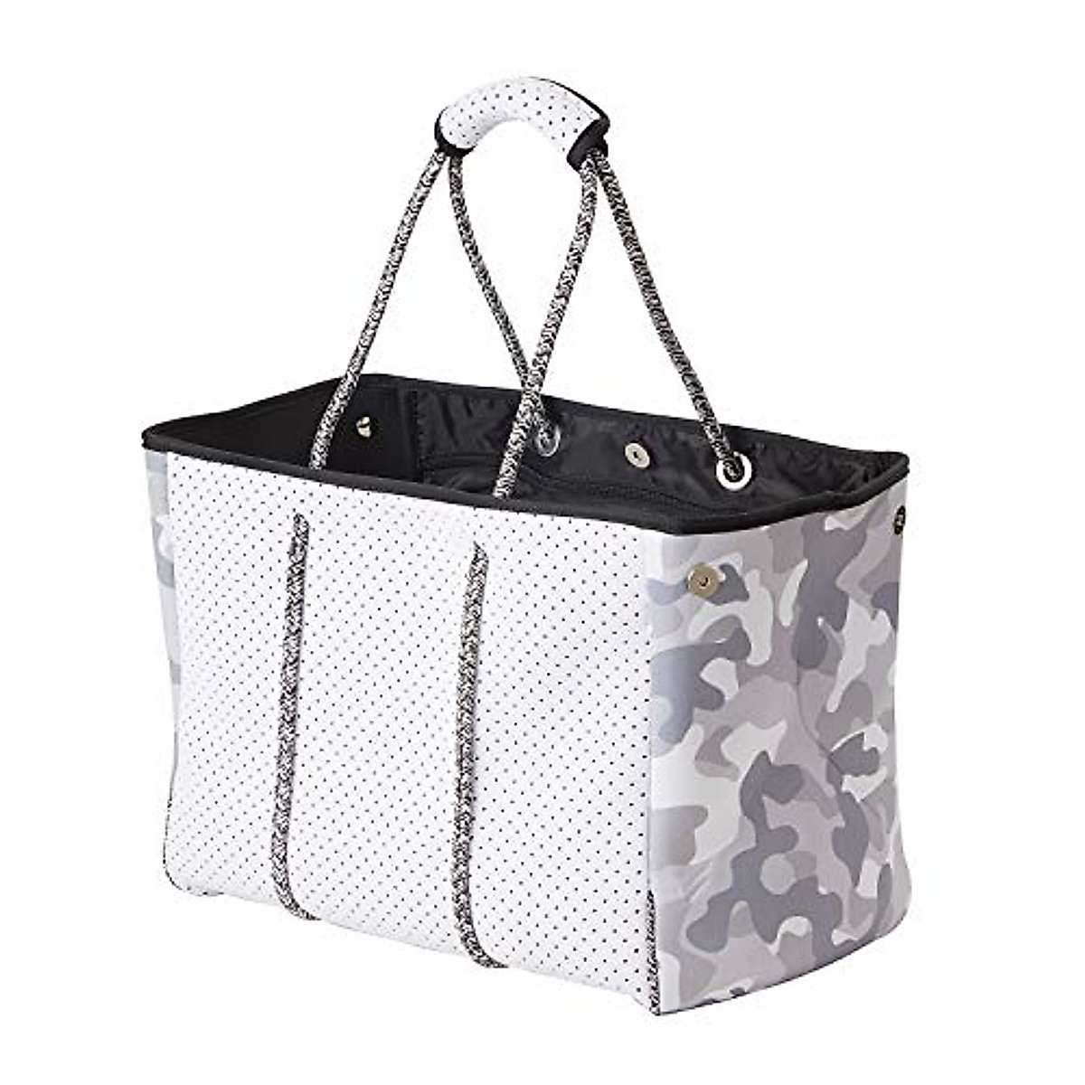 Large Neoprene ,Waterproof Shoulder ，Multipurpose beach bag Tote for Travel Beach Gym Swimming(L,White)